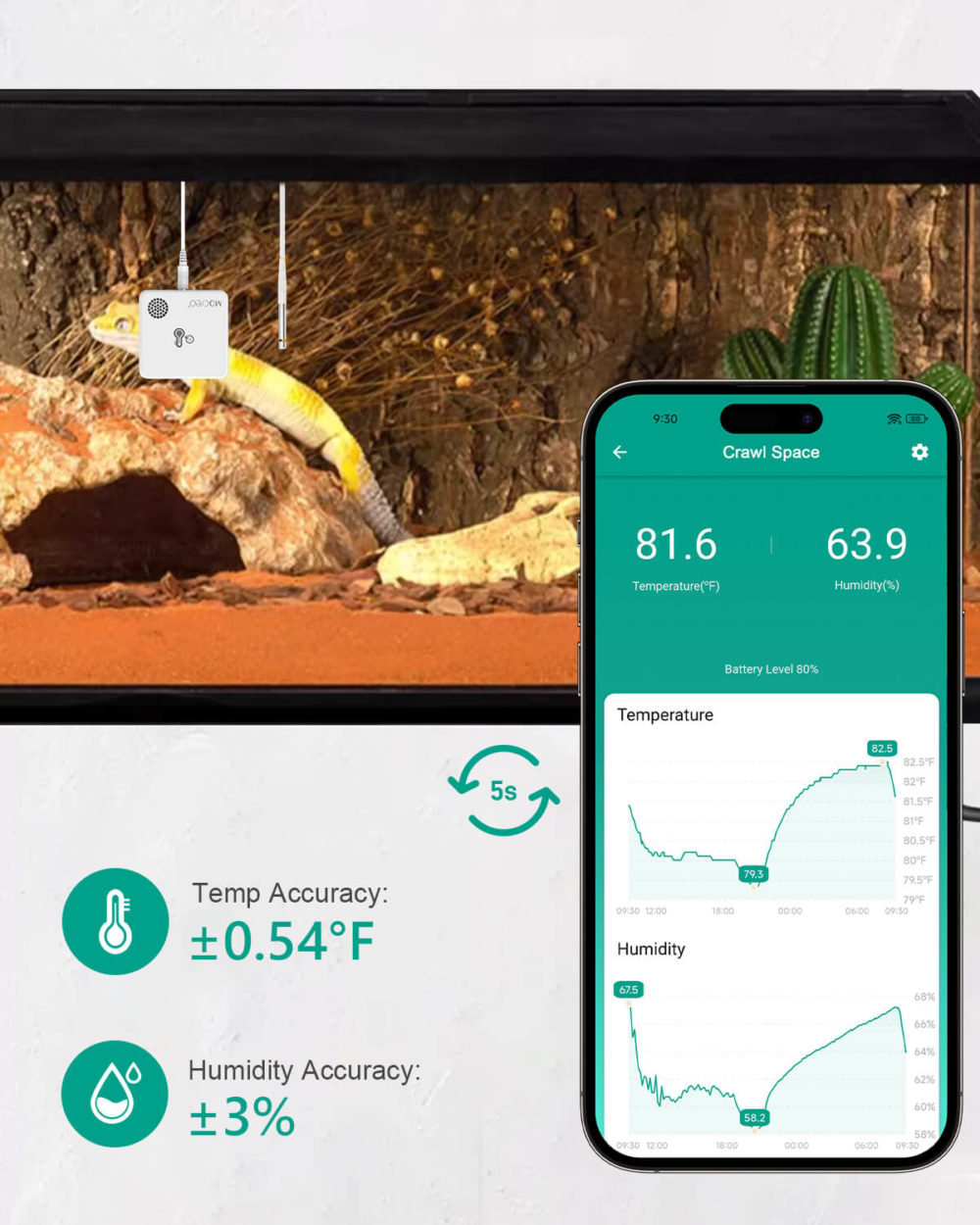 BLE Temperature and Humidity Sensor-ST9 – MOCREO